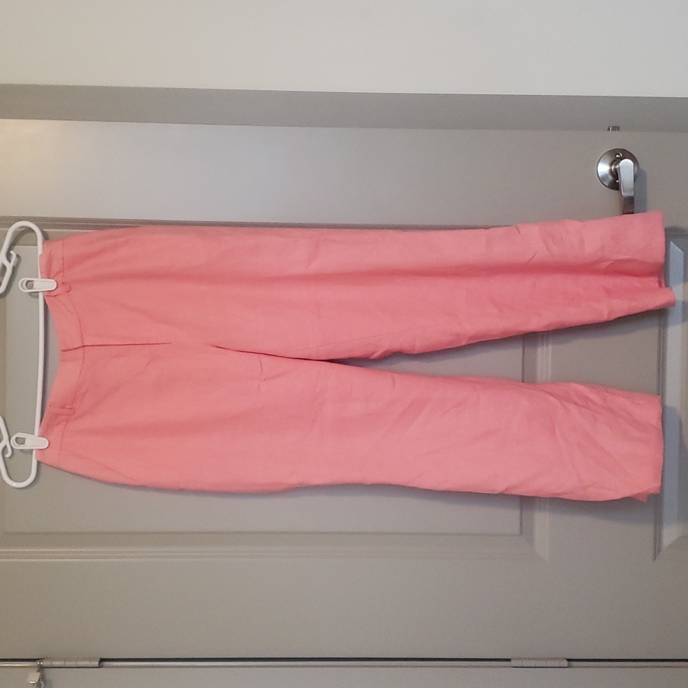 100% Linen Chaps Pink/Coral Pants - Gem